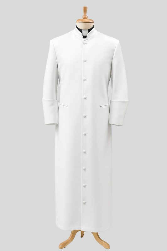 White Clergy Robes for Men Classic Fit for Ceremonial Use