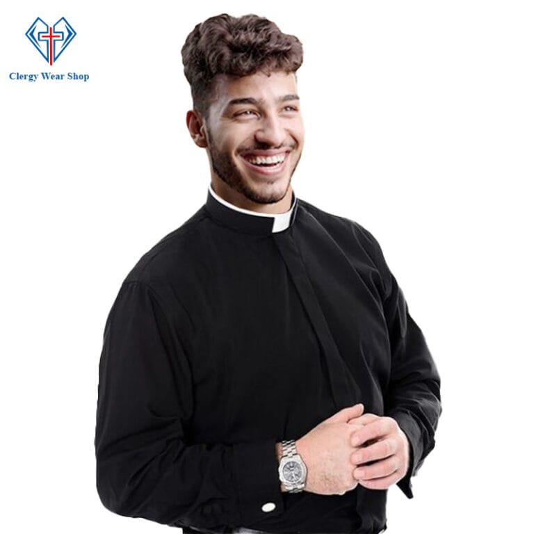 Black Roman Collar Clergy Shirts for Religious Professionals