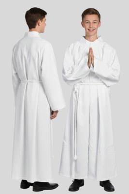 Altar Server Alb – White Robes for Youth & Adult Servers