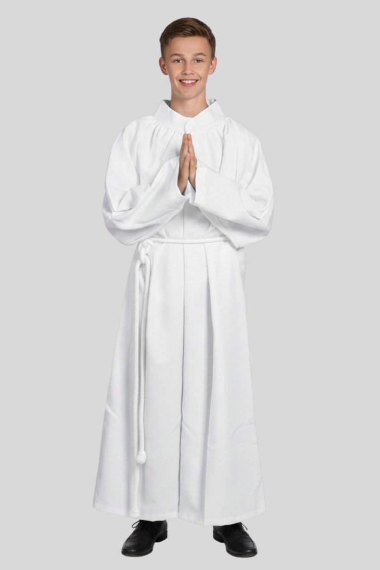 Altar Server Alb – White Robes for Youth & Adult Servers